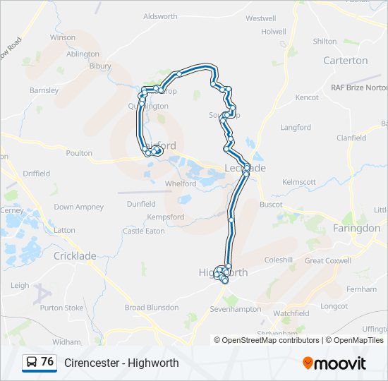 76 Route: Schedules, Stops & Maps - Fairford (Updated)
