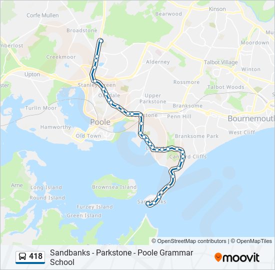 418 Route: Schedules, Stops & Maps - Sandbanks (Updated)