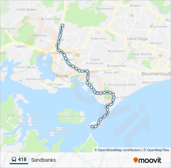 418 Route: Schedules, Stops & Maps - Sandbanks (Updated)