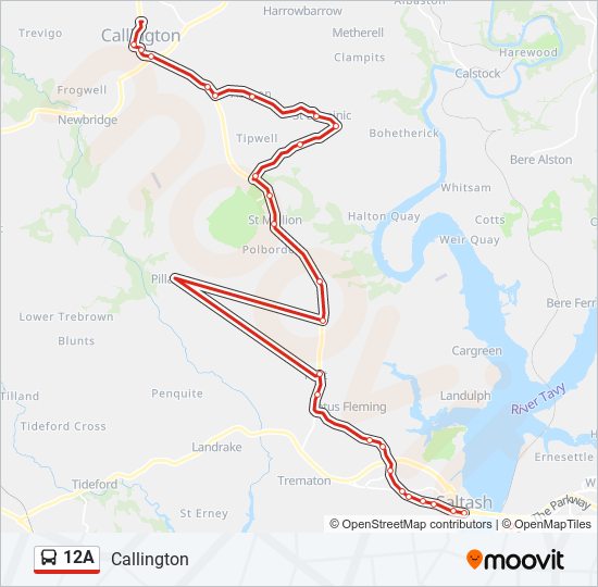 12a Route: Schedules, Stops & Maps - Callington (Updated)