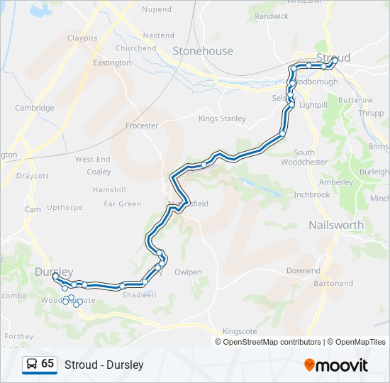 65 Route: Schedules, Stops & Maps - Stroud (Updated)