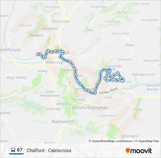 67 Route: Schedules, Stops & Maps - Cashes Green the Beagles (Updated)