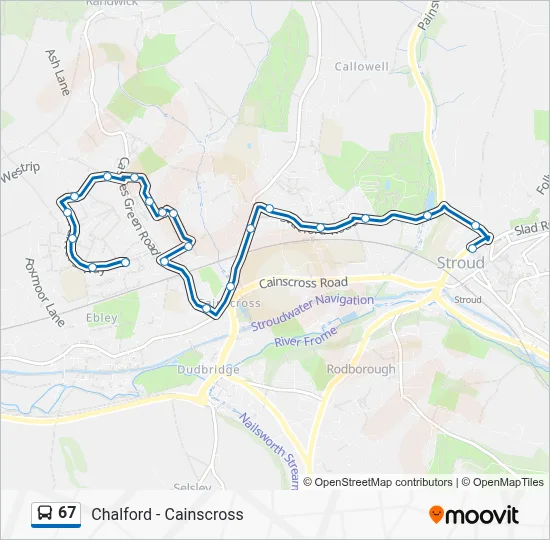 67 Route: Schedules, Stops & Maps - Stroud Merrywalks M (Updated)