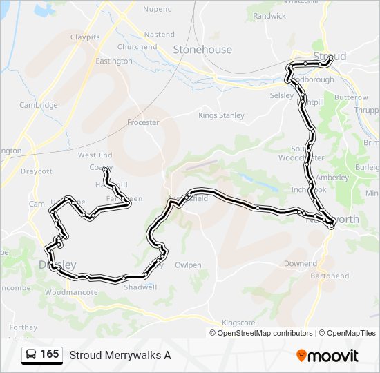 165 Route: Schedules, Stops & Maps - Stroud Merrywalks A (Updated)
