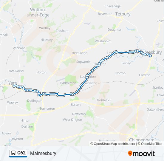 c62 Route: Schedules, Stops & Maps - Malmesbury (Updated)
