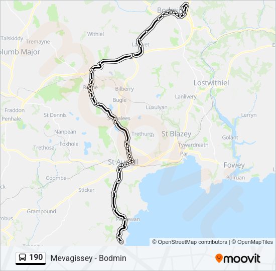 190 Route: Schedules, Stops & Maps - Callywith College (Updated)