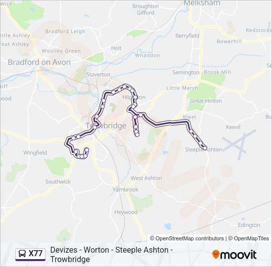 x77 Route: Schedules, Stops & Maps - Trowbridge (Updated)