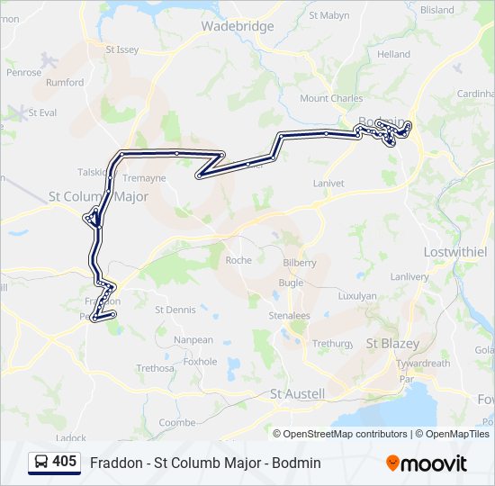 405 Route: Schedules, Stops & Maps - Bodmin (Updated)