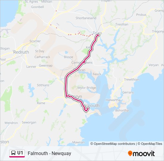 u1 Route: Schedules, Stops & Maps - Falmouth (Updated)