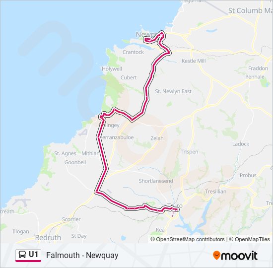 u1 Route: Schedules, Stops & Maps - Newquay (Updated)