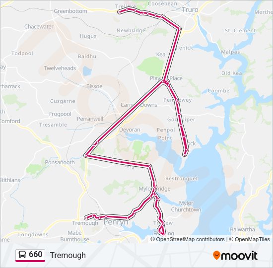 660 Route: Schedules, Stops & Maps - Tremough (Updated)