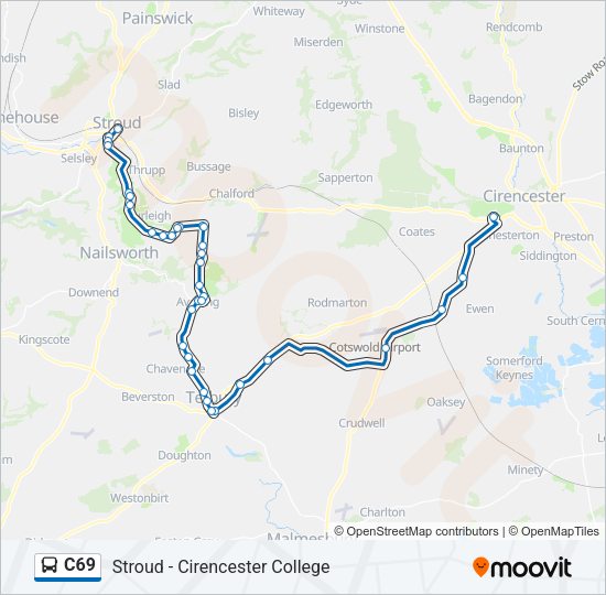 c69 Route: Schedules, Stops & Maps - Stroud (Updated)