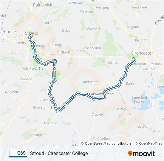 c69 Route: Schedules, Stops & Maps - Stroud (Updated)