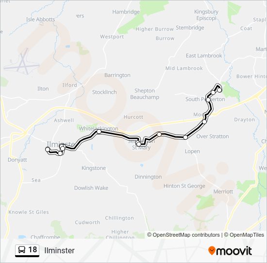 18 Route: Schedules, Stops & Maps - Ilminster (Updated)