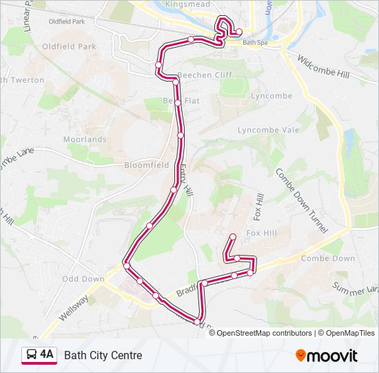4a Route: Schedules, Stops & Maps - Bath City Centre (Updated)