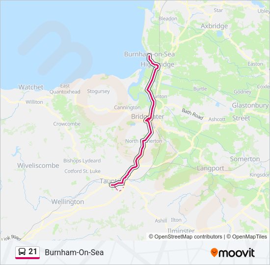 21 Route: Schedules, Stops & Maps - Burnham-On-Sea (Updated)