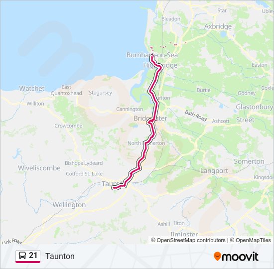 21 Route: Schedules, Stops & Maps - Taunton (Updated)