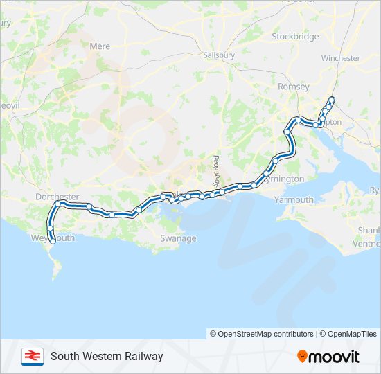 south western railway Route: Schedules, Stops & Maps - Eastleigh (Updated)