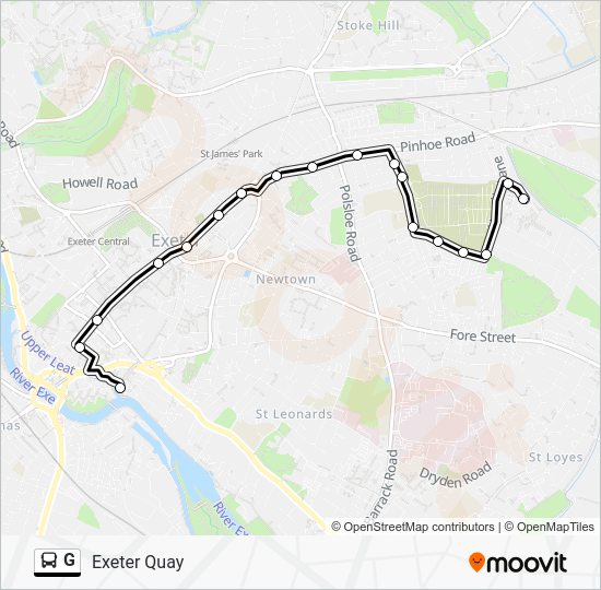 G Route: Schedules, Stops & Maps - Exeter Quay (Updated)
