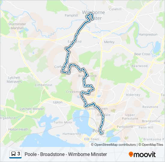 3 Route: Schedules, Stops & Maps - Poole (Updated)