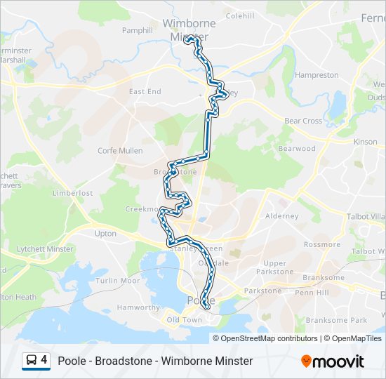 4 Route: Schedules, Stops & Maps - Wimborne Minster (Updated)