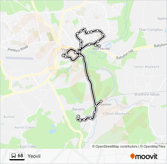 68 Route: Schedules, Stops & Maps - Yeovil (Updated)