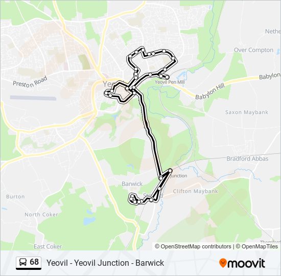 68 Route: Schedules, Stops & Maps - Yeovil (Updated)