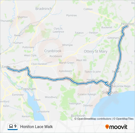 9 Route: Schedules, Stops & Maps - Honiton Lace Walk (Updated)