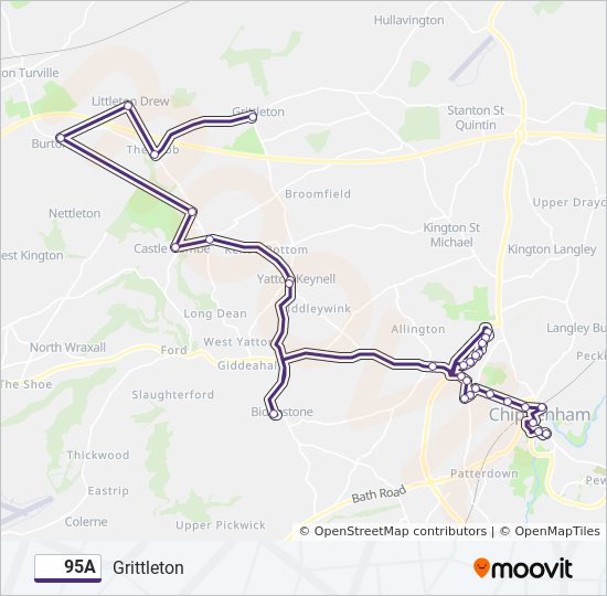 95a Route: Schedules, Stops & Maps - Grittleton (Updated)