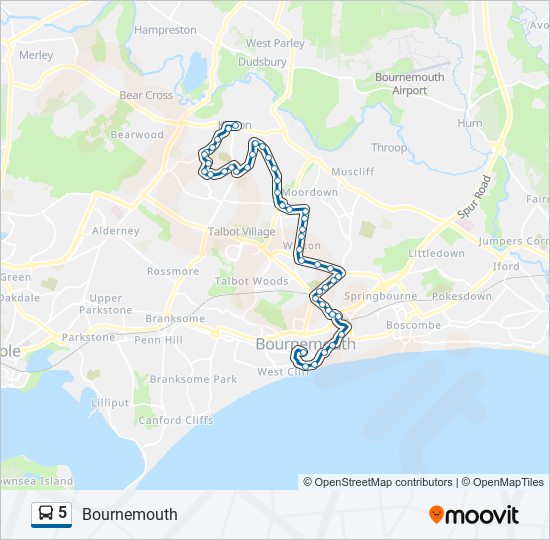 5 Route: Schedules, Stops & Maps - Bournemouth (Updated)
