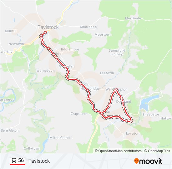 56 Route: Schedules, Stops & Maps - Tavistock (Updated)