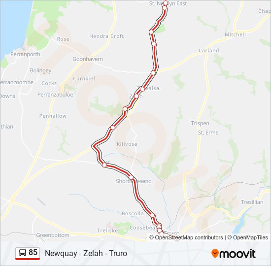 85 Route: Schedules, Stops & Maps - St Newlyn East (Updated)