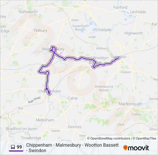 99 Route: Schedules, Stops & Maps - Swindon (Updated)