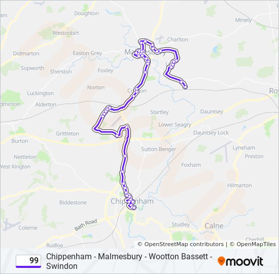 99 Route: Schedules, Stops & Maps - Little Somerford (Updated)