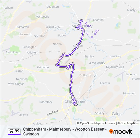 99 Route: Schedules, Stops & Maps - Malmesbury (Updated)
