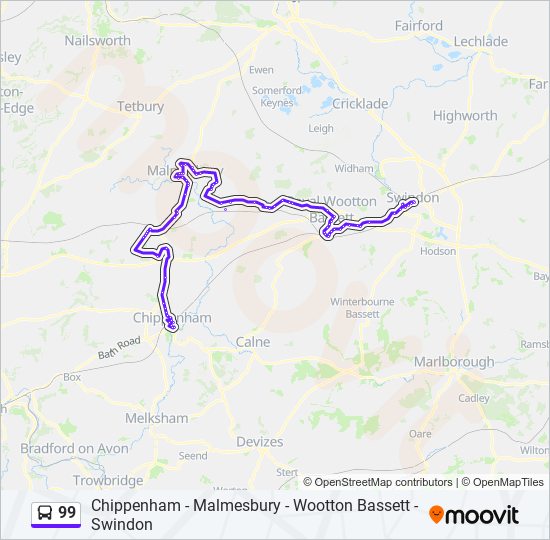 99 Route: Schedules, Stops & Maps - Swindon (Updated)