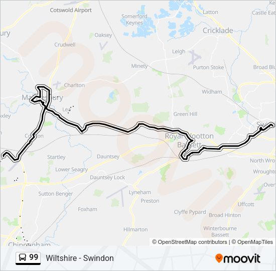 99 Route: Schedules, Stops & Maps - Swindon (Swindon) (Updated)