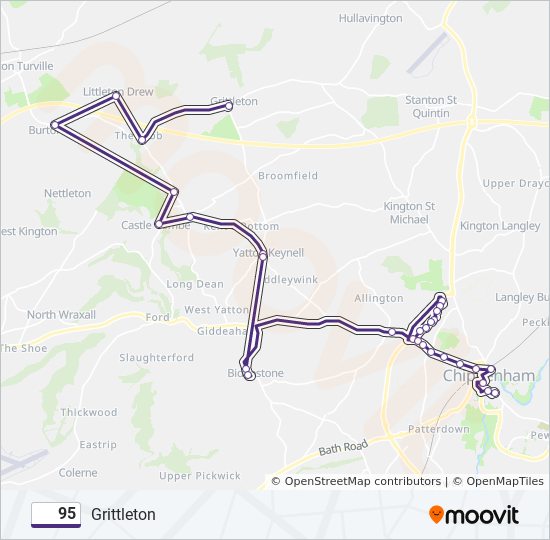 95 Route: Schedules, Stops & Maps - Grittleton (Updated)