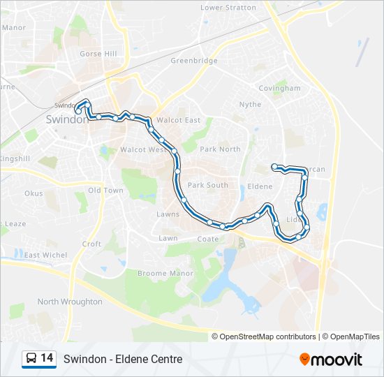 14 Route: Schedules, Stops & Maps - Eldene (Updated)