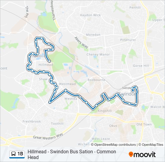 1b Route: Schedules, Stops & Maps - Swindon (Updated)