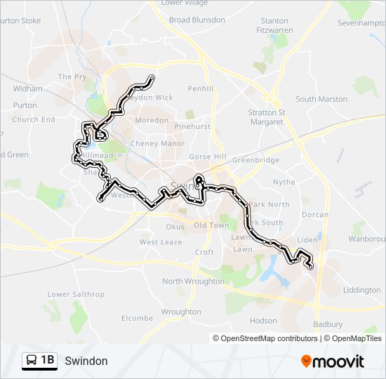 1B Route: Schedules, Stops & Maps - Great Western Hospital (Updated)