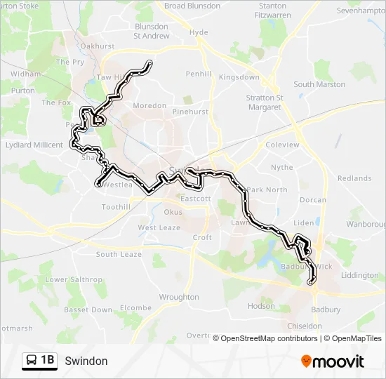 1B Route: Schedules, Stops & Maps - Badbury Park (Updated)