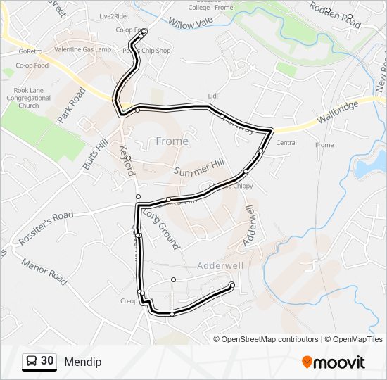 30 Route: Schedules, Stops & Maps - Frome (Updated)