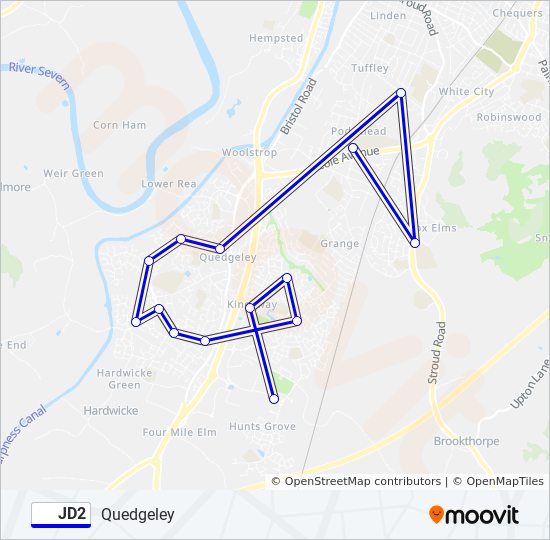 jd2 Route: Schedules, Stops & Maps - Quedgeley (Updated)
