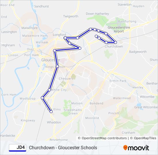 jd4 Route: Schedules, Stops & Maps - Churchdown (Updated)