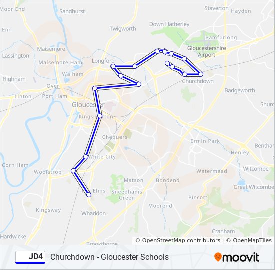 jd4 Route: Schedules, Stops & Maps - Tuffley (Updated)