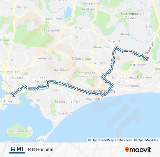 m1 Route: Schedules, Stops & Maps - Poole (Updated)
