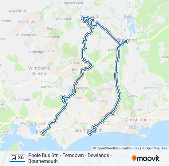 x6 Route: Schedules, Stops & Maps - Bournemouth (Updated)