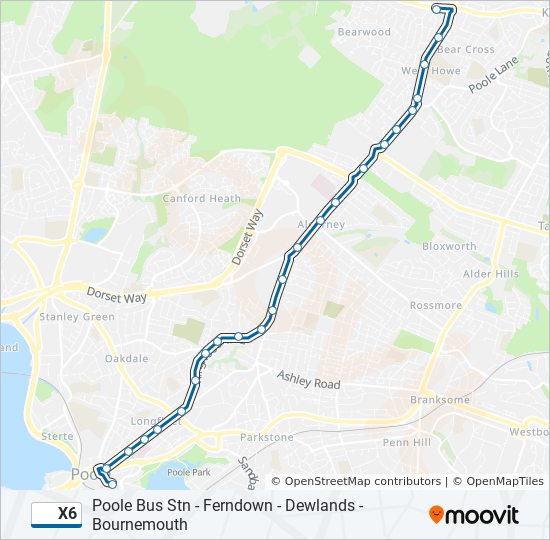 x6 Route: Schedules, Stops & Maps - Bear Cross (Updated)