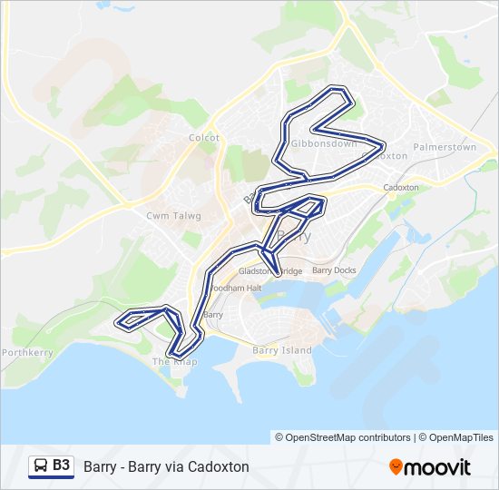 b3 Route: Schedules, Stops & Maps - Barry Dock (Updated)